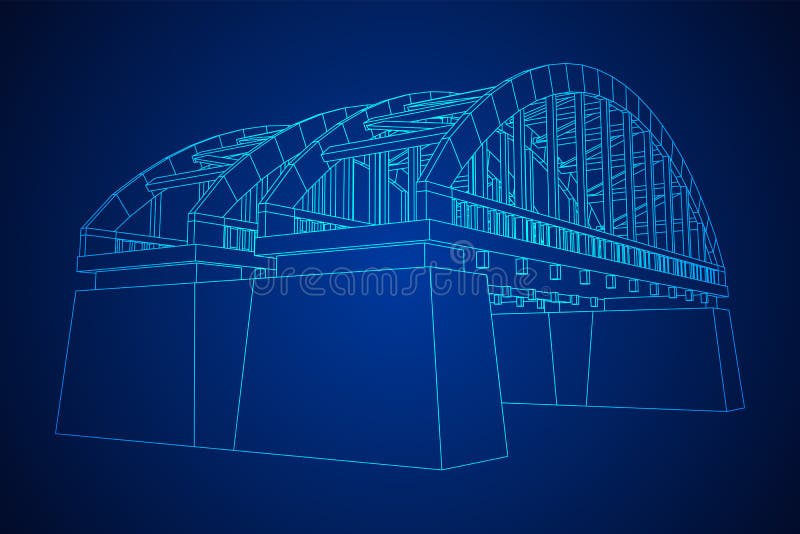 Bridge Connection Structure Wireframe Low Poly Mesh Stock Vector Illustration Of Bridge