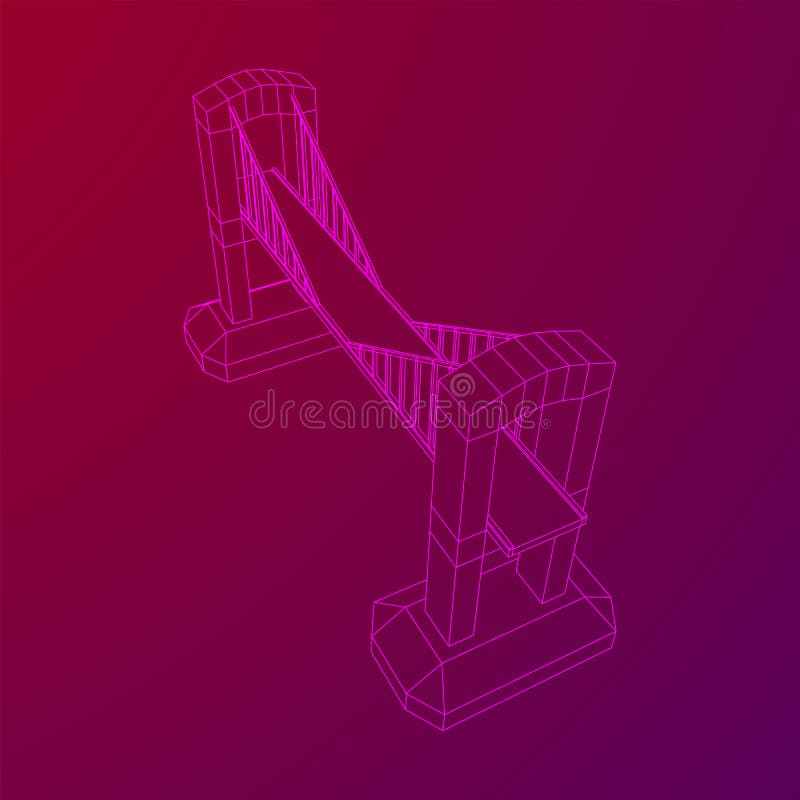 Bridge Connection Structure Wireframe Stock Vector - Illustration of ...