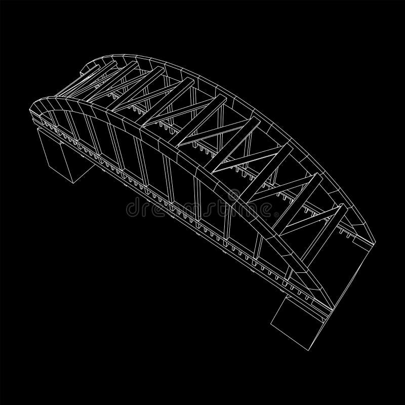 Bridge Connection Structure. Wireframe Low Poly Mesh Stock Vector ...