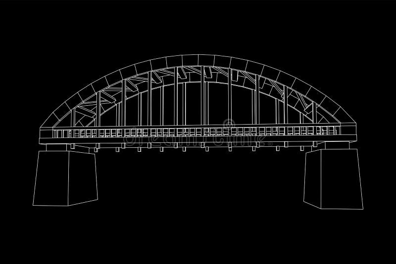 Bridge Connection Structure. Wireframe Low Poly Mesh Stock Vector ...