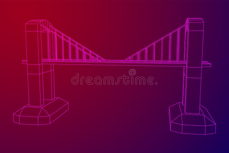 Bridge Connection Structure Wireframe Stock Vector Illustration Of Grid Path 179618105