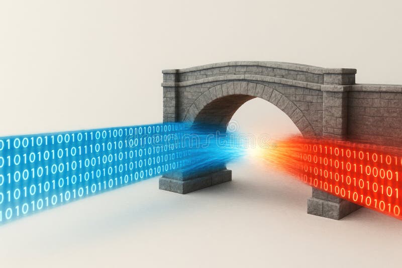 A Bridge that Connects Digital Data Streams. Stock Photo - Image of ...