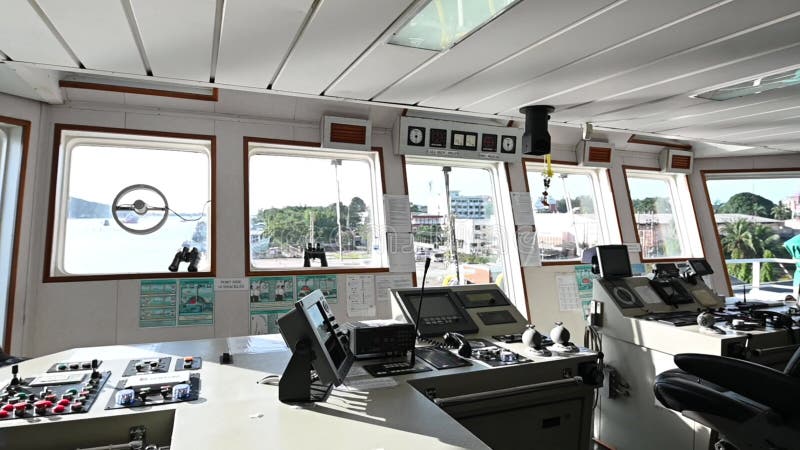 Bridge Console in Ship Tanker. Stock Footage - Video of panel, cockpit ...