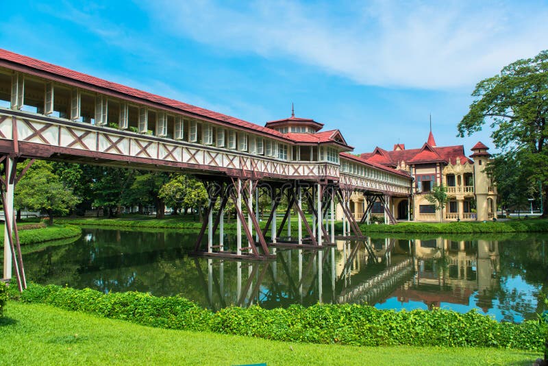 Bridge Construct for Connect Two Building Stock Image - Image of nakhon ...