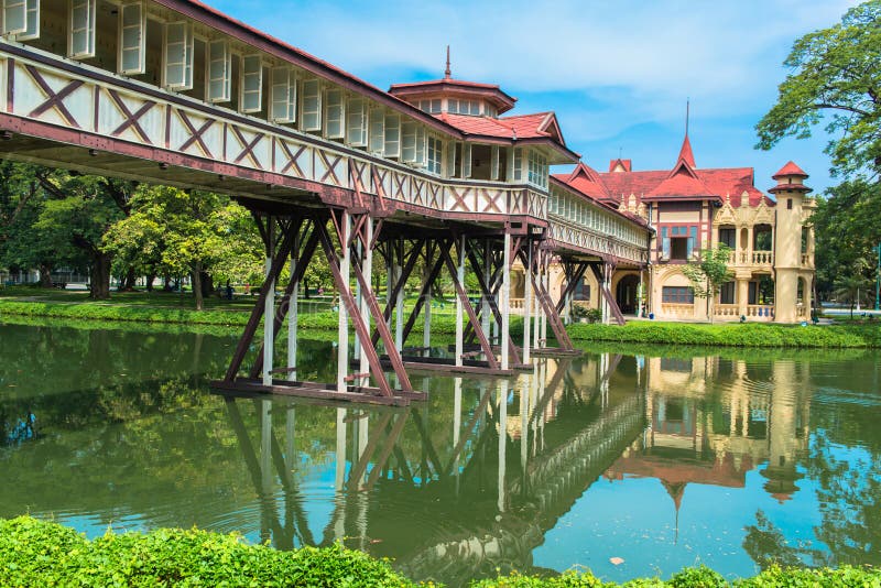 Bridge Construct for Connect Two Building Stock Image - Image of ...