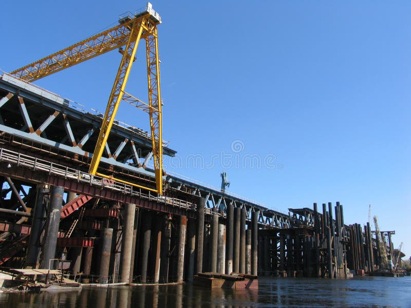 Bridge construction stock image. Image of vehicle, rust - 11894001