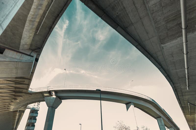 Bridge Construction from Below View Stock Image - Image of structure ...