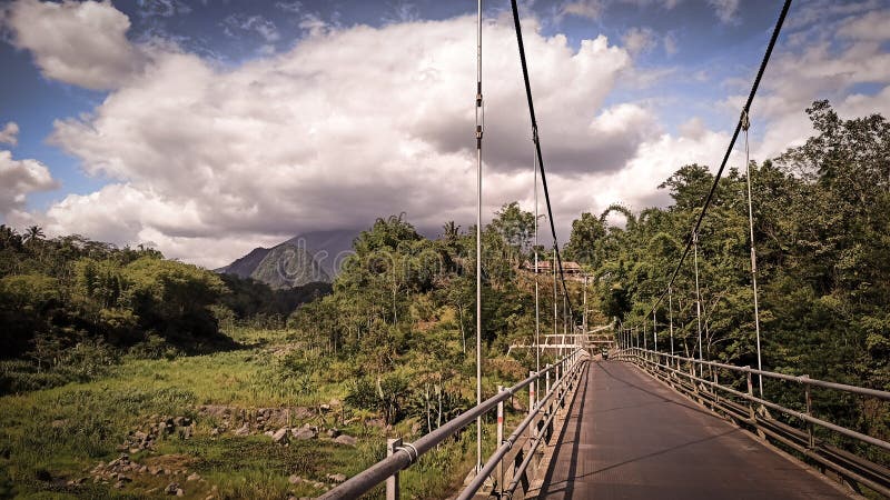 Bridge Construction Blend with Nature Stock Photo - Image of valley ...