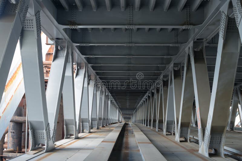 Bridge Construction. Metal Framework of the Bridge Stock Photo - Image ...
