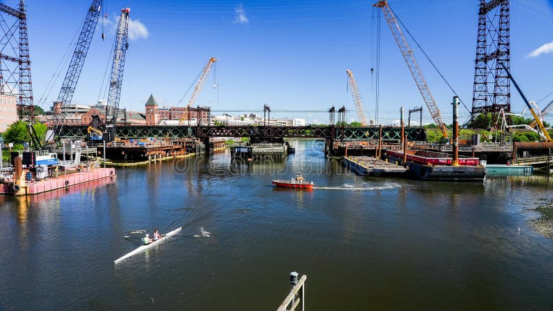 Bridge Construction Over Norwalk River Editorial Photography - Image of ...