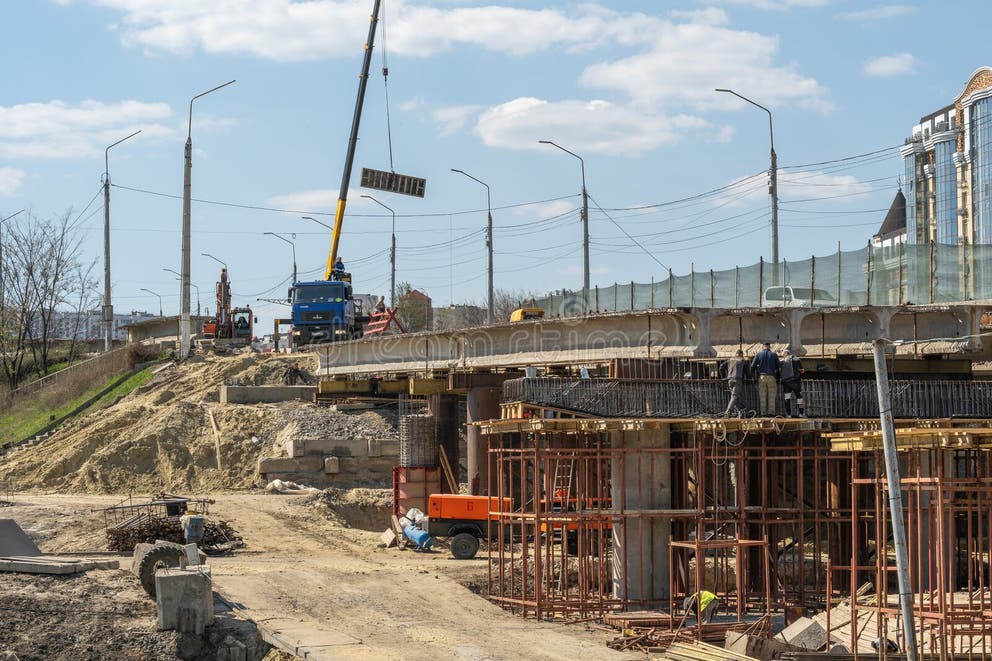 The Bridge Construction Process Stock Photo - Image of walls, cement ...