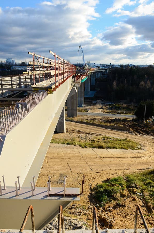 Highway Bridge Construction Stock Photo - Image of girder, process ...