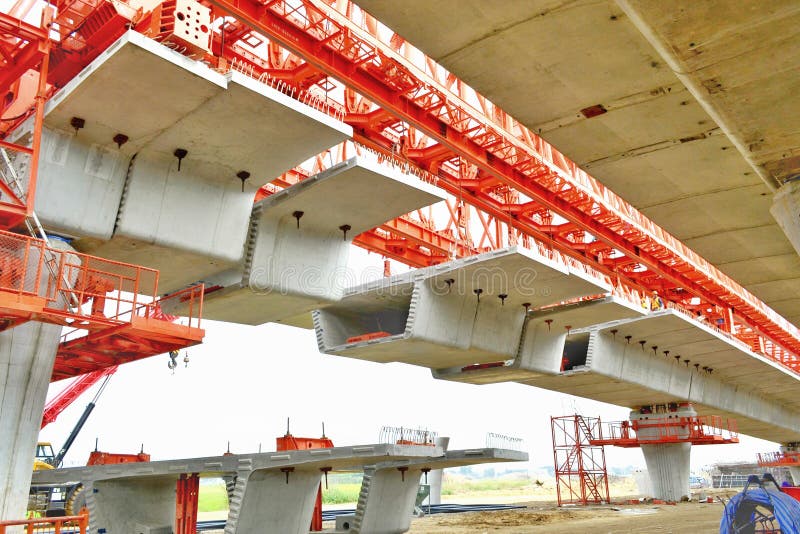 Bridge Construction, Segmental Bridge Box Girders Ready for ...
