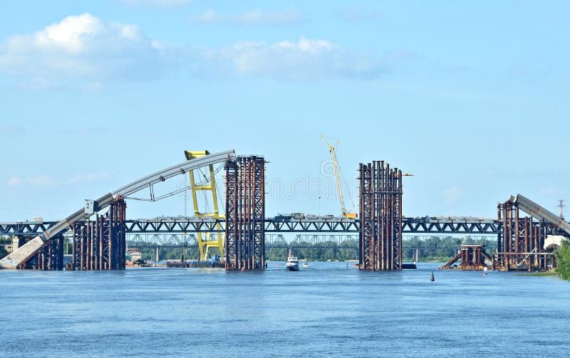 Bridge construction site stock image. Image of float - 20554961