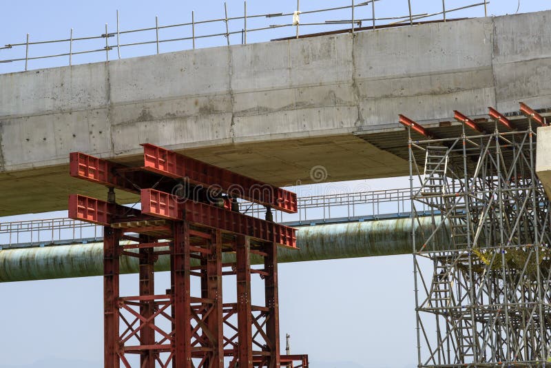 Bridge construction site stock image. Image of developing - 60562213