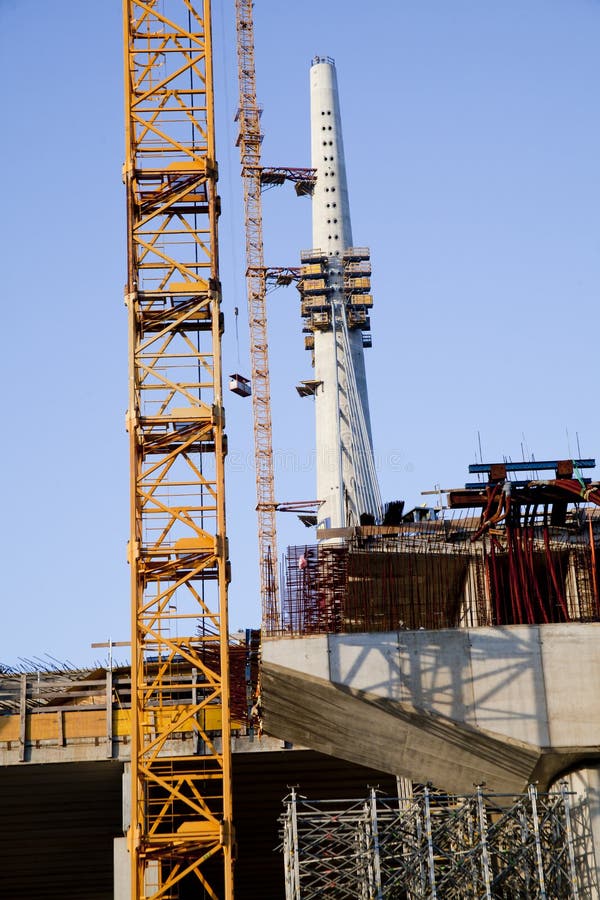 Bridge Construction Site Detail Stock Image - Image of industry ...
