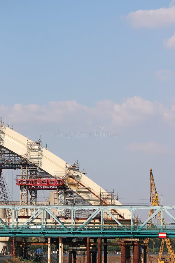 Bridge construction site stock image. Image of engineering - 61741929