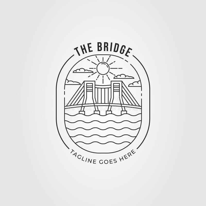 Bridge Construction with Tower for Transportation Logo Vector ...