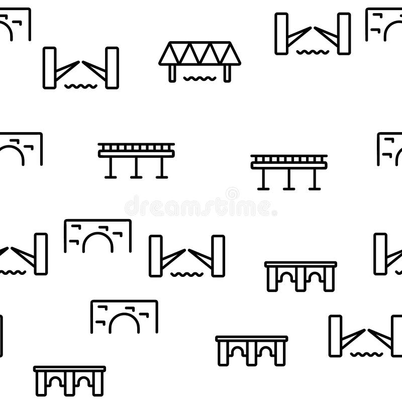 Bridge Construction Collection Icons Set Vector Stock Vector ...