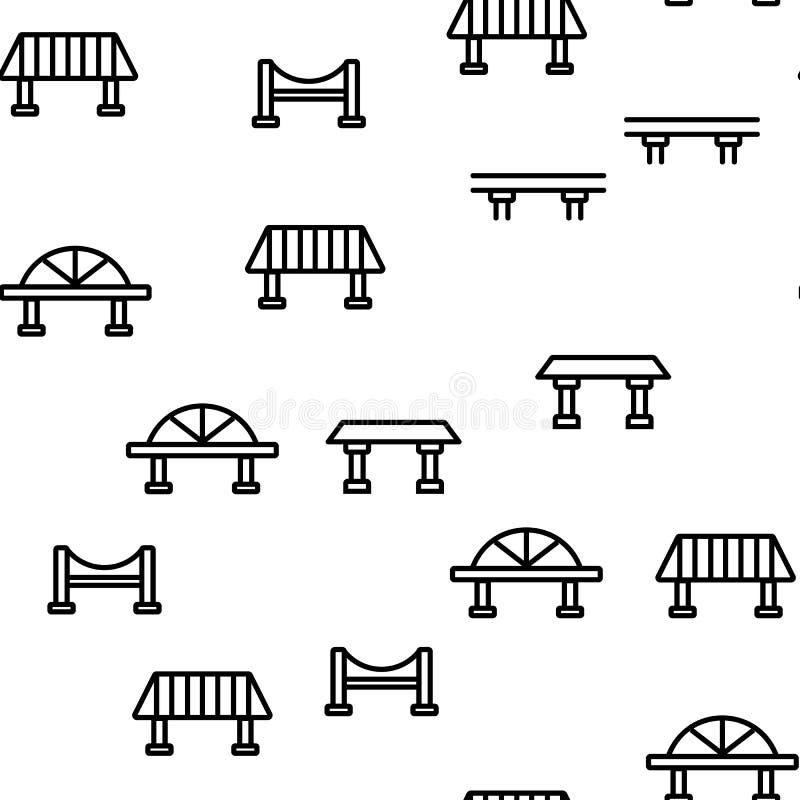 Bridge Construction Vector Seamless Pattern Stock Vector - Illustration ...