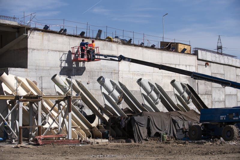 Construction Workers editorial stock photo. Image of build - 98618058