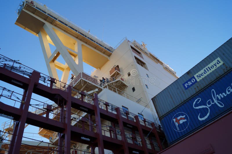 Bridge at container ship editorial image. Image of container - 50711010