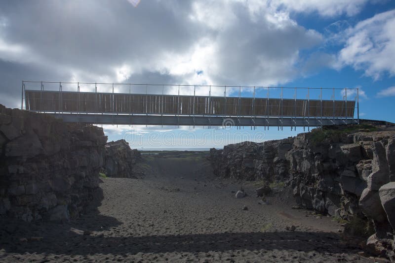 Bridge between Continents Bottom View, Hafnir, Iceland Stock Photo ...