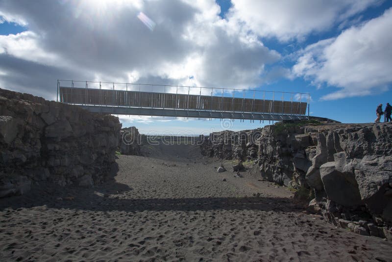 Bridge between Continents Bottom View, Hafnir, Iceland Stock Image ...