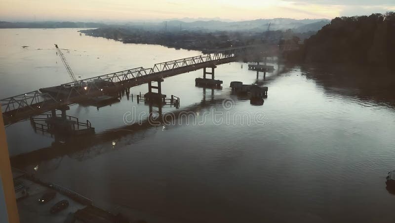 Bridge Crene Ship River Boat Stock Photo - Image of river, ship: 337105174