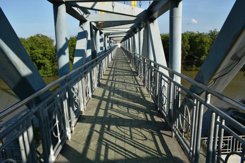 Bridge Cross River for Looking View in Thailand Stock Image - Image of ...