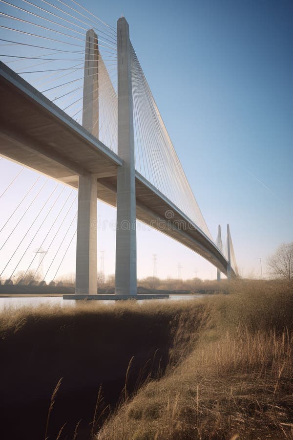 Bridge Crossing River Over Grass, Created Using Generative Ai ...