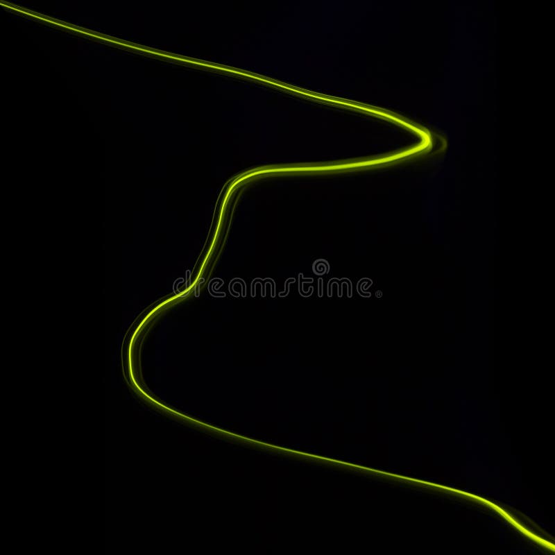 Green Light Line on a Black Background Stock Illustration ...