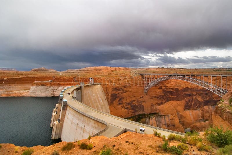 The bridge and dam. stock photo. Image of massive, huge - 2582624