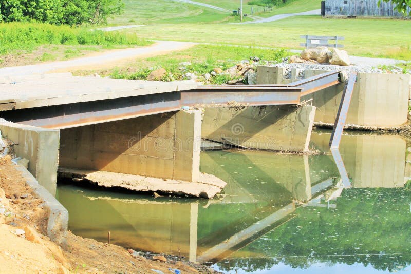 Damaged Bridge after a Flood Stock Photo - Image of kentucky, built ...