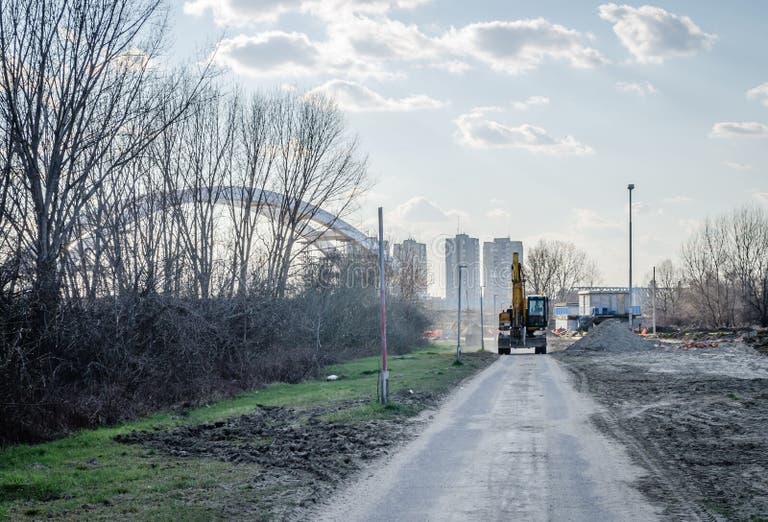 Bridge on the Danube River in Novi Sad during Construction Stock Image ...