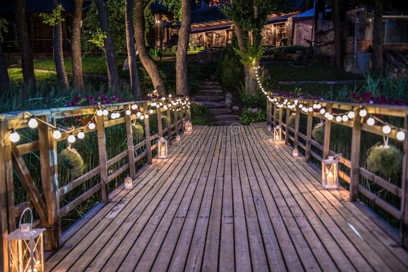 Bridge Decorated for Wedding Stock Image - Image of decoration, nature ...