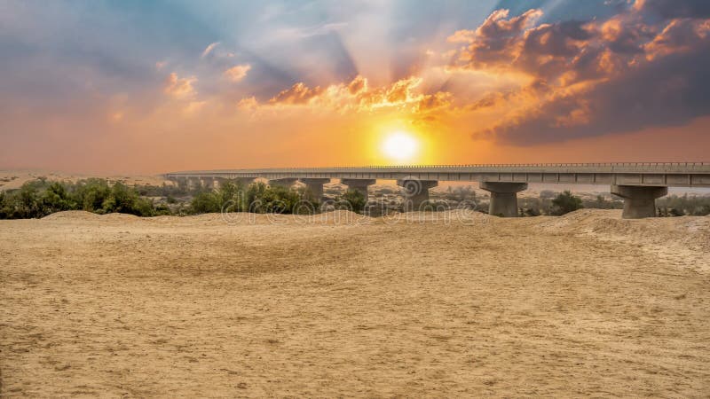 Bridge in the desert stock photo. Image of bridge, dunes - 269321052