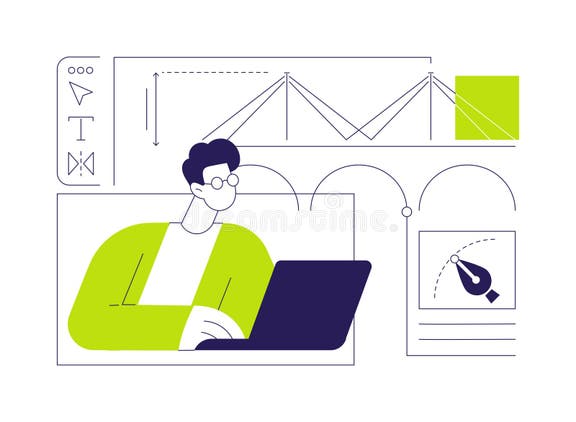 Bridge Design Abstract Concept Vector Illustration. Stock Vector ...