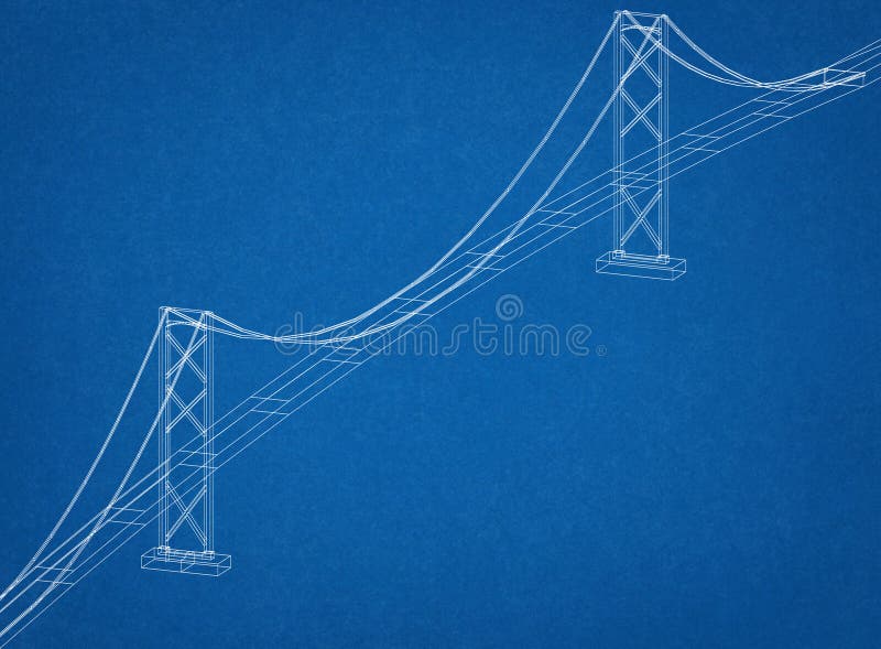 Bridge Design - Architect Blueprint Stock Illustration - Illustration ...