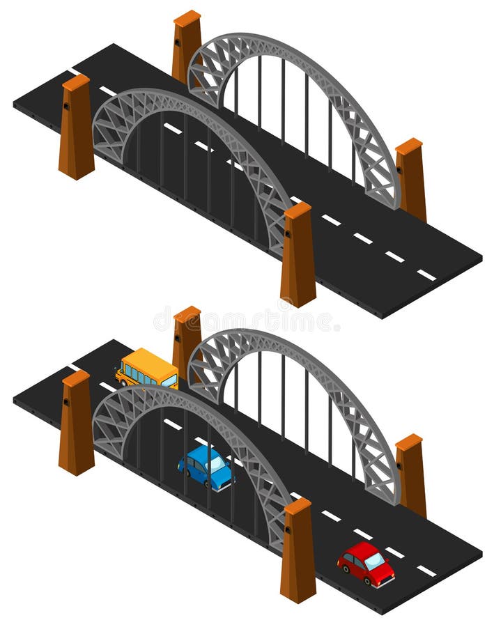Cars Bridge White Background Stock Illustrations – 144 Cars Bridge ...