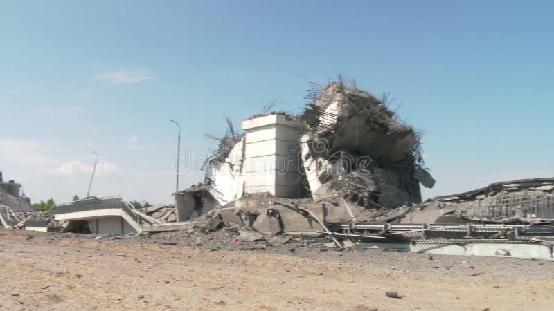 The Bridge Destroyed after the Explosion. Exploded Motorway. Act of ...
