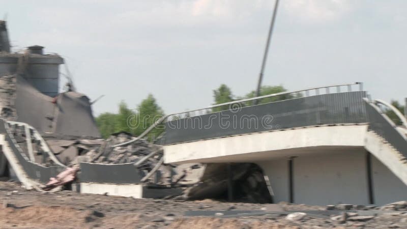 The Bridge Destroyed after the Explosion. Exploded Motorway. Act of ...