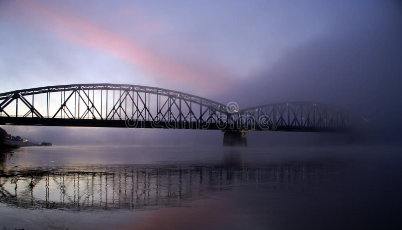 Bridge disappearing in fog stock photo. Image of axle - 4966662