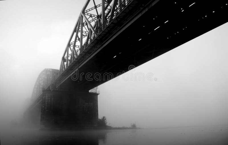 Bridge disappearing in fog stock photo. Image of torun - 4966676