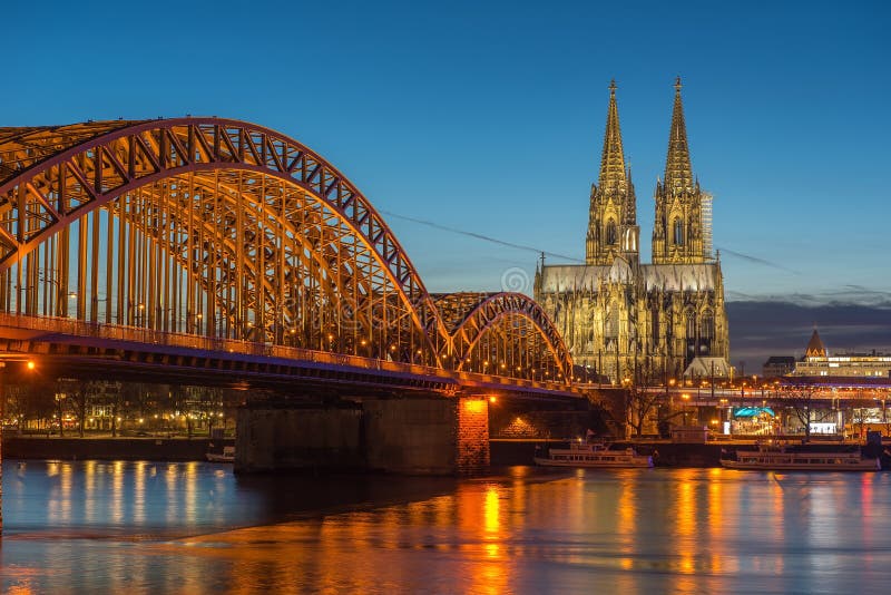Bridge and the Dom of Cologne Stock Photo - Image of koeln, blue: 70772862