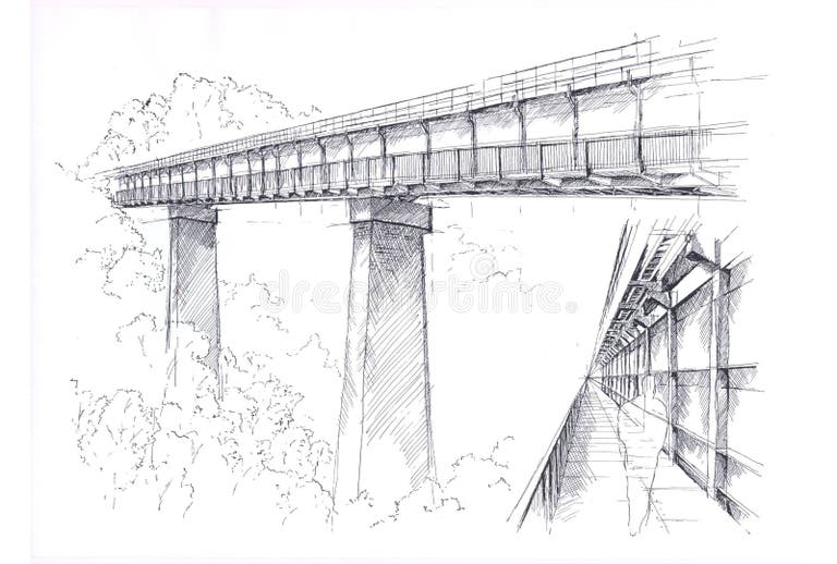Arch Bridge Drawing Stock Illustrations – 3,576 Arch Bridge Drawing ...