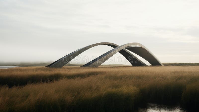 Curved Metal Structure in a Field: a Photorealistic Landscape Inspired ...