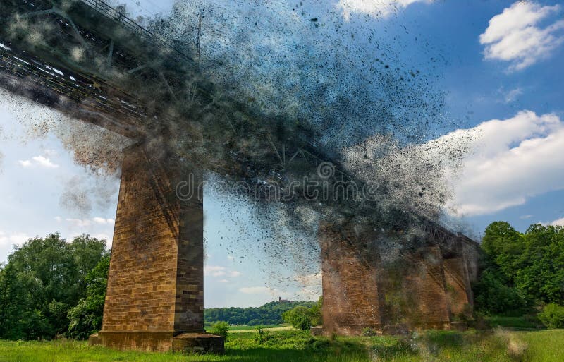 Bridge Exploding. stock image. Image of like, architecture - 61391065