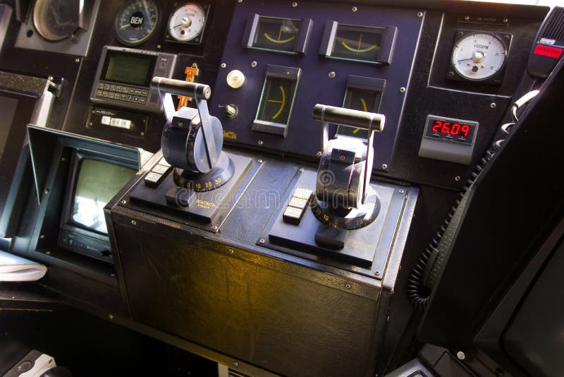 The bridge on a fast ferry editorial photography. Image of monitor ...
