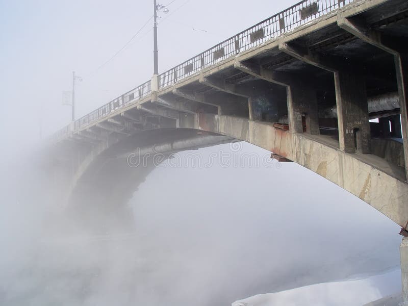 Bridge and fog stock image. Image of misty, terrible, siberia - 2069749